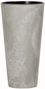 Prosperplast Květináč s vkladem TUBUS SLIM BETON EFFECT šedý 15cm