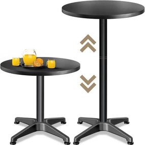 Deuba Hliníkový barový stůl Ø60 cm - černý