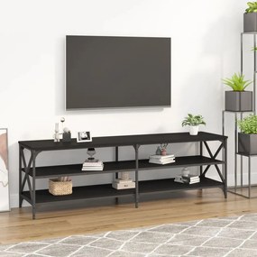 TV skříňka černá 160 x 40 x 50 cm kompozitní dřevo
