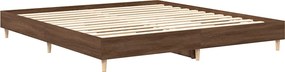 Rám postele bez matrace Hnědý dub 200x200 cm kompozitní dřevo 3328705
