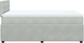 Box spring postel s matrací světle šedá 120 x 200 cm samet 3290022