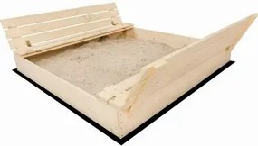 SAND TROPIC Dřevěné pískoviště s lavičkami a příslušenstvím 146x137cm