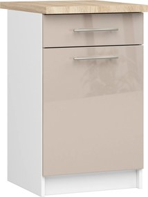 Kuchyňská skříňka Olivia S50 SZ1 bílá/cappuccino lesk