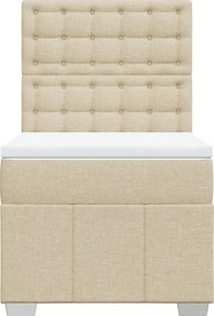 Box spring postel s matrací krémová 80 x 200 cm textil 3291514
