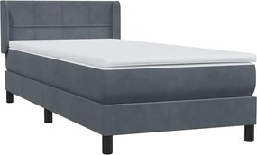 Box spring postel s matrací tmavě šedá 80x220 cm samet 3318136