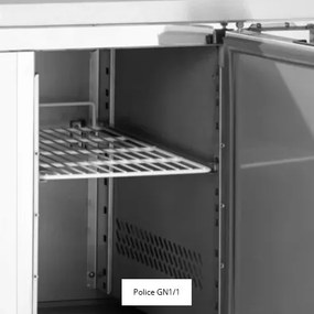 Tefcold GS 91 – Saladeta chladicí stůl nerez, 2 dveřový, šířka 90 cm (16480) – záruka 2 roky