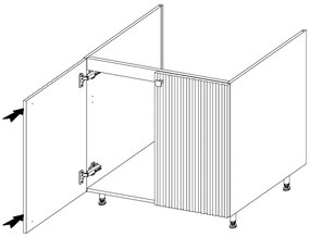 AVARANT sa | dolní skříňka 80 ZL 2 F dřezová | 80 cm | 3D povrch | šedá/artisan