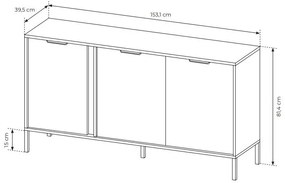 Komoda Lyran 3D (antracit + zlatá). 1071355