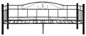 Rám denní postele černý kovový 90 x 200 cm,  286135