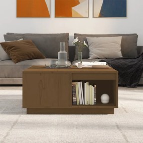 Konferenční stolek medově hnědý 80x81x36,5 cm masivní borovice - Default Title