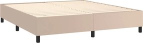 Box spring postel s matrací cappuccino 180 x 200 cm umělá kůže 3137562