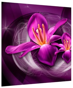 Moderní fialový obraz květů (50x50 cm)