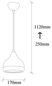 Závěsné světlo Yildo 6866 1 zdroj Ø17cm černá/měď