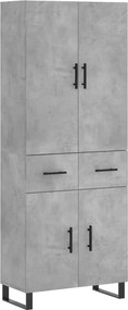 Skříň highboard betonově šedá 69,5x34x180 cm kompozitní dřevo 3198173
