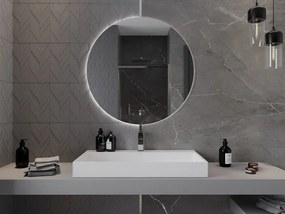 Mexen Erg, kulaté LED podsvícené koupelnové zrcadlo 90 cm, 6000K, topná podložka proti zamlžování, 9823-090-090-611-00