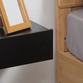 HOMCOM Sada 2 floating nočních stolků s 1 zásuvkou, nástěnný design, moderní styl pro ložnici 40x30x15 cm černá