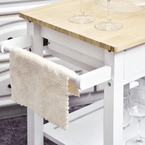 HOMCOM Kuchyňský Vozík Multipurpose Služební Vozík S Regály A Kolečky Do Koupelny A Ložnice Se Šuplíkem A Skříňkou 89x40x84cm