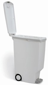 Pedálový odpadkový koš Simplehuman – 40 l, úzký, bílý plast