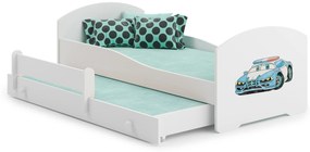 Dětská postel s matracemi PEPE II 160x80 Úložný prostor: Ne, Motiv: MEDVÍDEK A MRAK