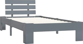 Rám postele šedý masivní borové dřevo 90 x 200 cm 283166