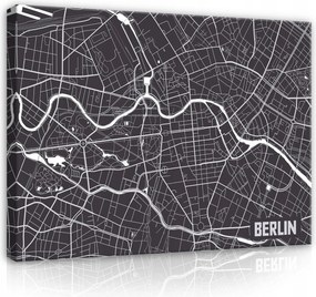 Obraz 100x75 Mapa Berlína plán města minimalismus geometrie linie ulice