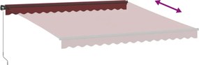 Ručně zatahovací markýza burgundská 400 x 350 cm 3214998
