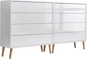 XXXLutz ŠIROKÁ KOMODA, bílá, vysoce lesklá bílá, 158/86/33 cm MID.YOU - Komody na nožičkách - 001067001501