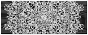 Pětidílný obraz mandala černobílá Velikost (šířka x výška): 150x60 cm