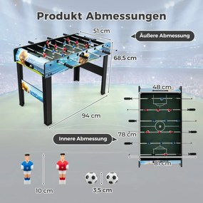 Costway 2 v 1 stolní fotbálek s 14 stolní fotbálek a 2 míče a střelec