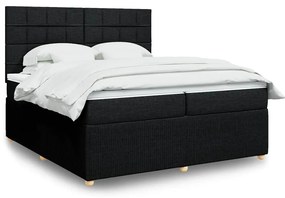 Box spring postel s matrací černá 200x200 cm textil 3292165