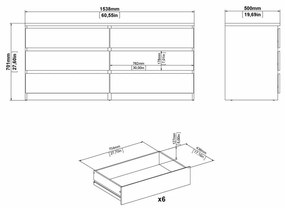 FALCO Komoda Simplicity 232 bílý lesk