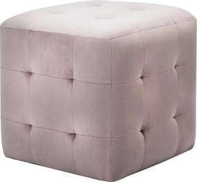 Noční stolky 2 ks růžové 30 x 30 x 30 cm sametová látka 249020