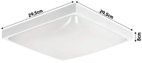 ECOLIGHT LED stropní svítidlo 2xE27 čtvercové bílé + 2x E27 10W neutrální bílá žárovka