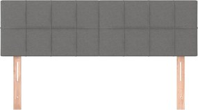 Čelo postele s LED tmavě šedé 144x5x78/88 cm textil 3121611