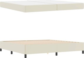 Rám postele s matrací Krémová 200 x 200 cm textil 3399021