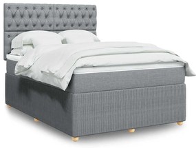 Box spring postel s matrací světle šedá 140 x 190 cm textil 3292058
