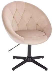 LuxuryForm DESIGN Otočné křeslo VERA VELUR na černém kříži - latte