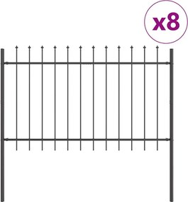 Zahradní plot WOERDEN 8 ks 13,6 x 1,2 m Práškově lakovaná ocel 3334151