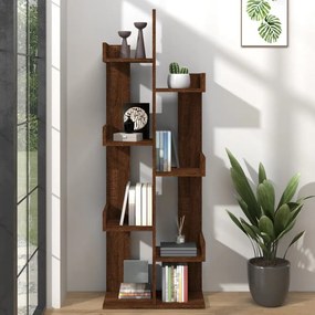 Knihovna 48 x 25,5 x 140 cm hnědý dub kompozitní dřevo,  816007 HangarStore.cz