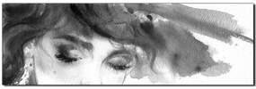Obraz na plátně - Ženský portrét akvarel reprodukce - panoráma 5278QA (105x35 cm)