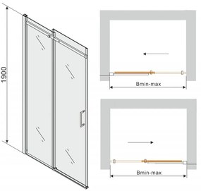 Sprchové dveře posuvné MEXEN OMEGA černé 130 cm