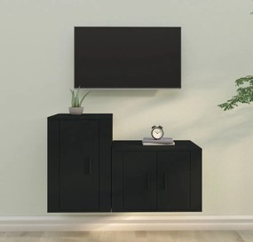 vidaXL 2dílný set TV skříněk kompozitní dřevo [3188449] Barva: Černá