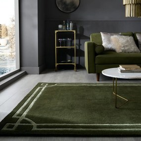 Tmavě zelený ručně tkaný vlněný koberec 160x230 cm Gatsby – Flair Rugs