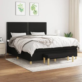 Box spring postel s matrací černá 180x200 cm textil 3137095