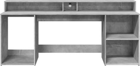 Psací stůl s LED betonově šedý 200x55x91 cm kompozitní dřevo 3309441