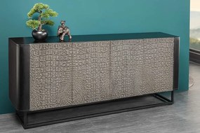 Luxusní komoda z masivu Croco Mango černá 177cm