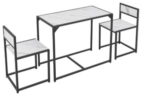 Juskys Sada kuchyňského stolu se stolem a 2 židlemi - mramorový vzhled