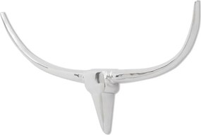 Nástěnná hliníková býčí hlava, dekorace, stříbrná barva 96 cm 242337