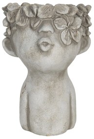 Obal na květináč v designu busty s květinovým věncem Tete - 17*17*25 cm