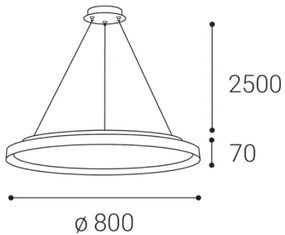 Led2 Závěsné LED svítidlo MOON P-Z, ø 80 cm Barva: Černo zlatá, Stmívání: RF control